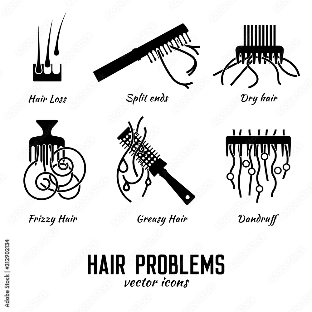 Hair Icons set Stock Vector | Adobe Stock