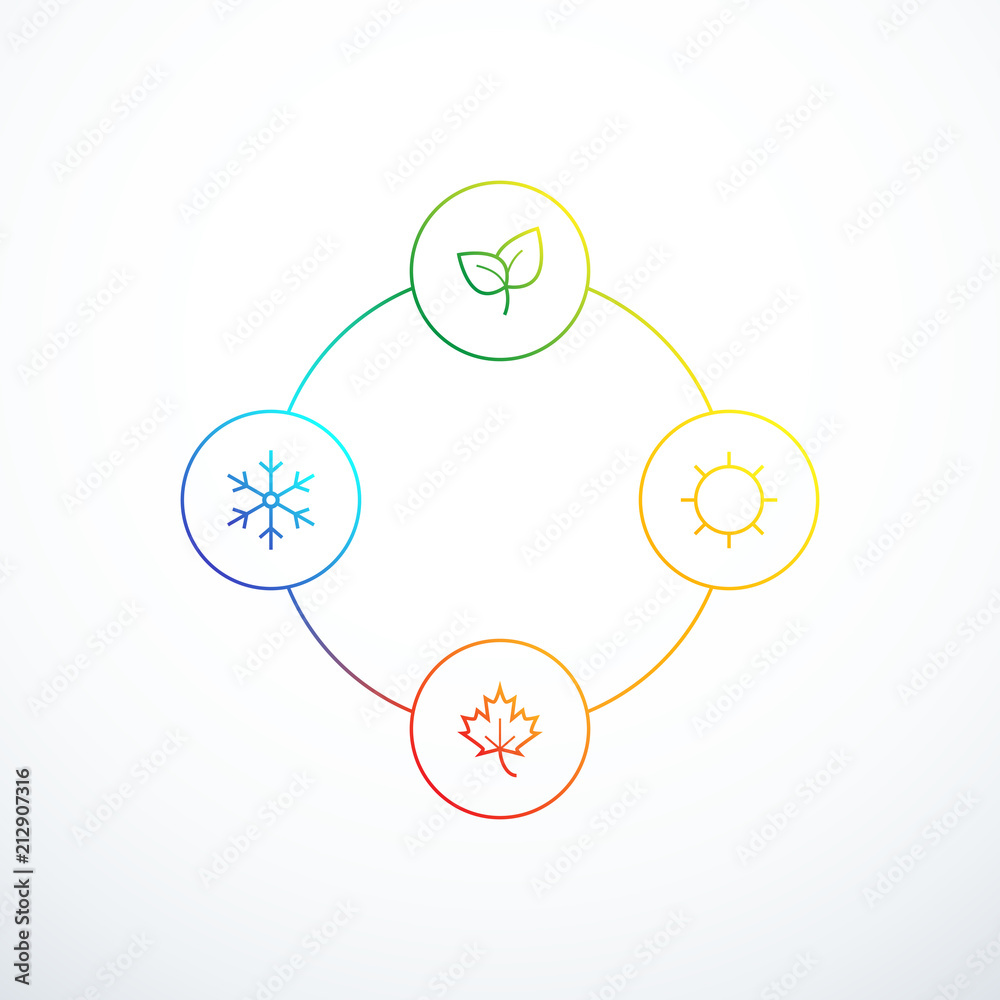 Set of season icons. Seasons infographics. Vector illustration Stock ...