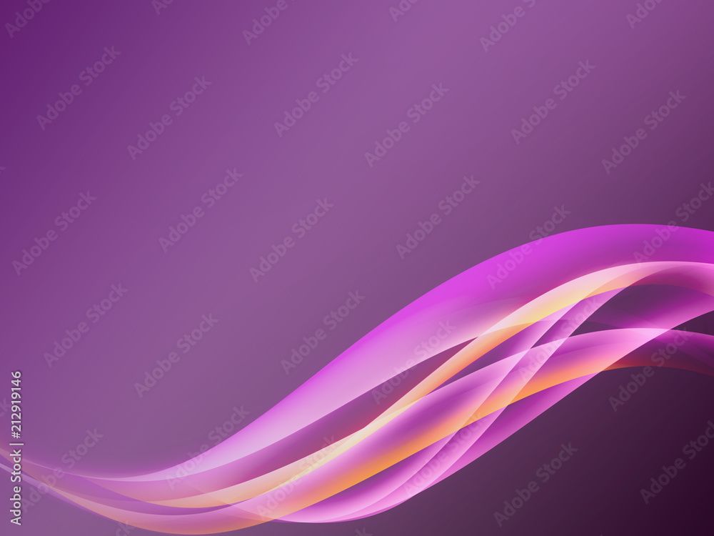 Abstract header color wave design element with purple lighting effect ...