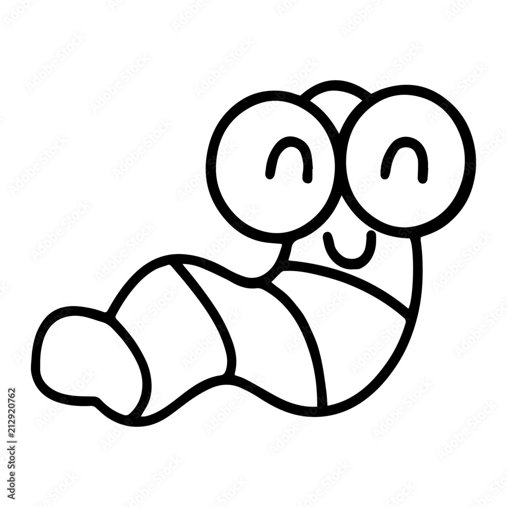 Worm cartoon illustration isolated on white background for children ...