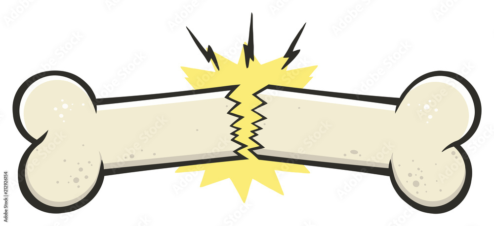 Broken Bone Line Cartoon Drawing Design. Vector Illustration Isolated ...