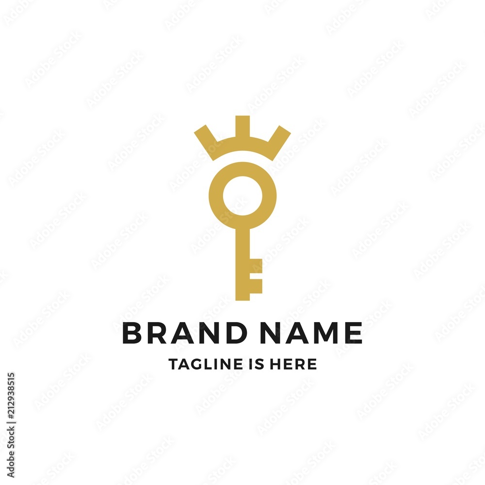 royal king key crown logo vector download Stock Vector | Adobe Stock