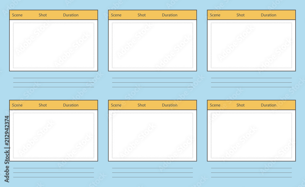 Creative vector illustration of professional film storyboard mockup ...