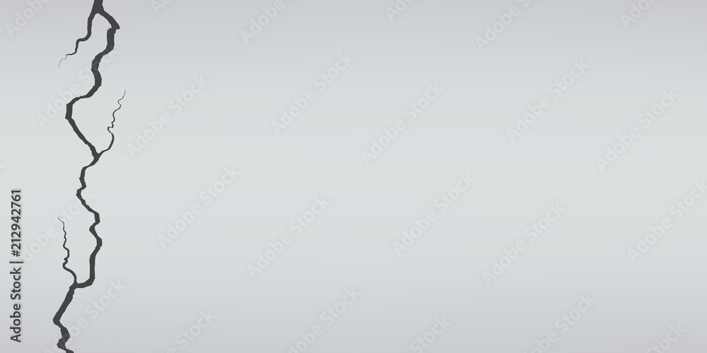 Creative vector illustration of realistic wall cracks set isolated on ...