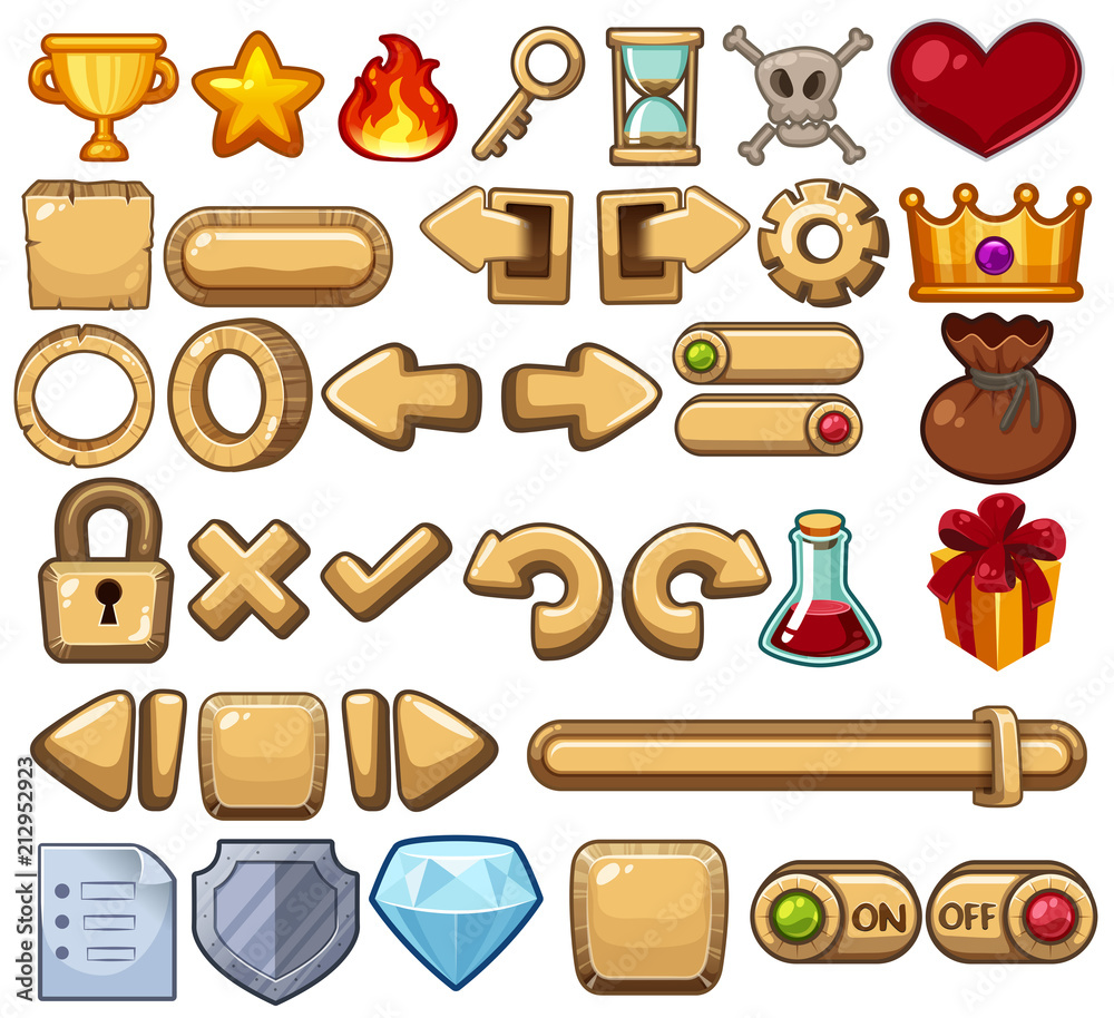 A Set of Game Icons Stock Vector | Adobe Stock