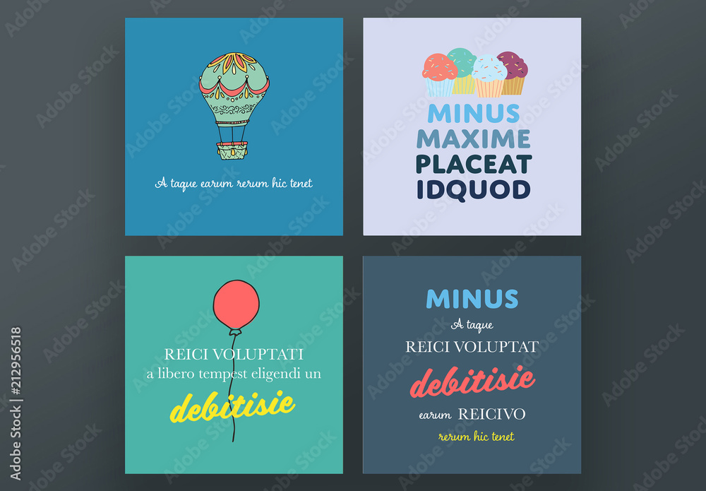 Typographic Social Media Post Layouts Stock Template | Adobe Stock