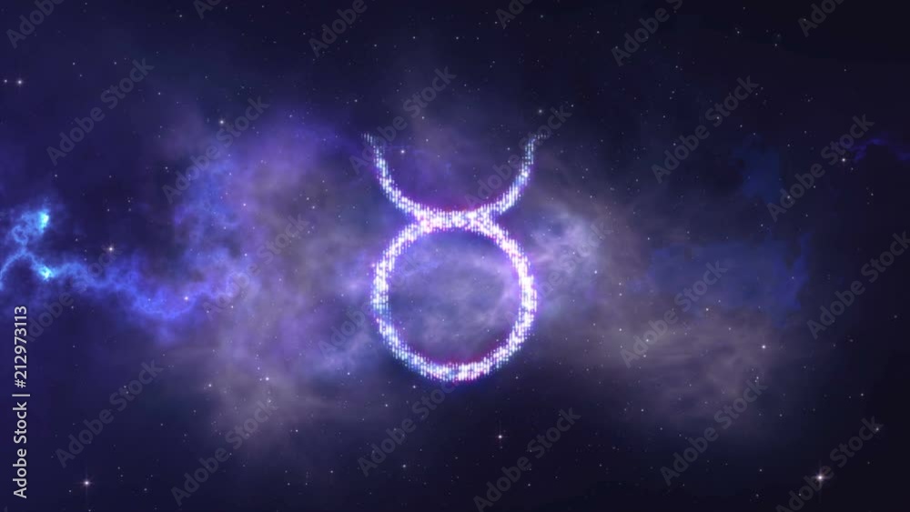 zodiac sign Taurus forming from the stars with space background Stock ...