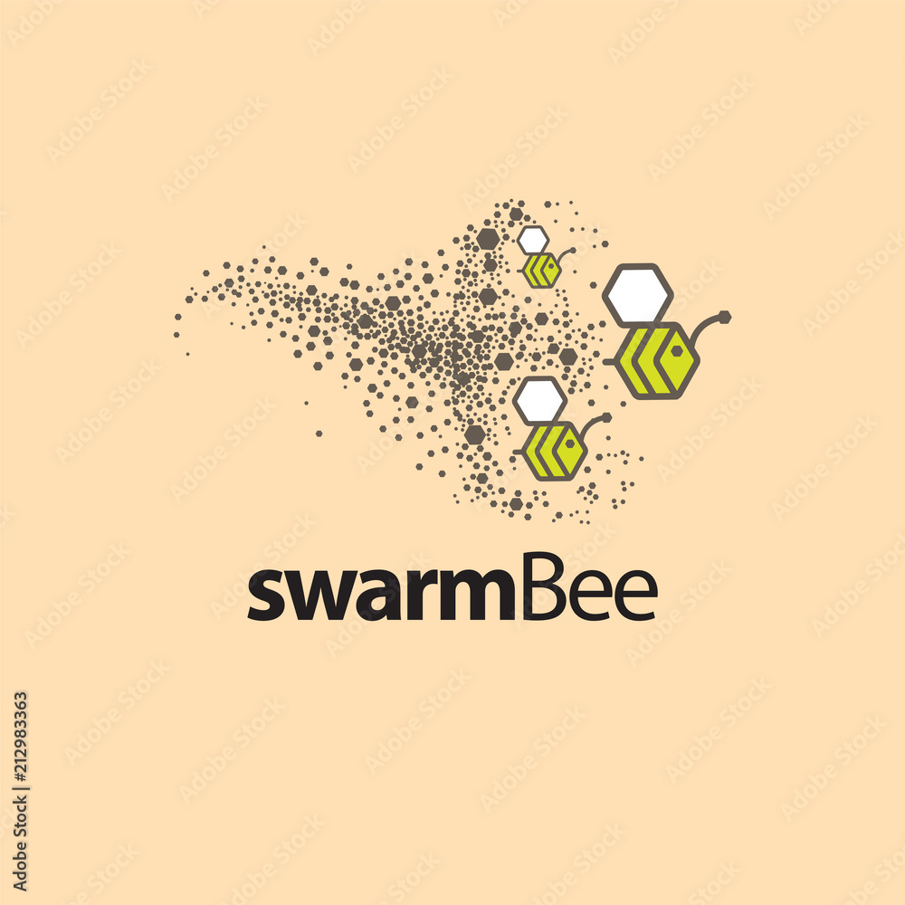 swarm bee logo vector element. bee vector templateq vector de Stock ...
