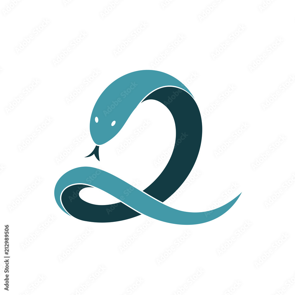 Snake Logo With Number Two Shape, Creative Logo Design Stock Vector ...