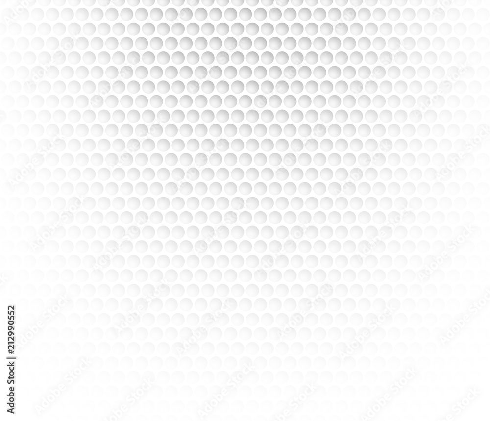 White abstract background with metal background. Grid of round cells ...