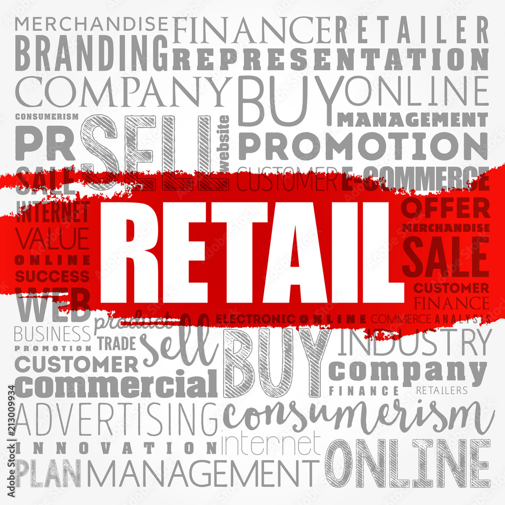 Retail word cloud collage, business concept background Stock Vector ...