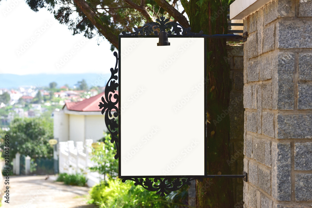 Blank Restaurant Signage for Mockup Design Advertise Board. Stock Photo ...