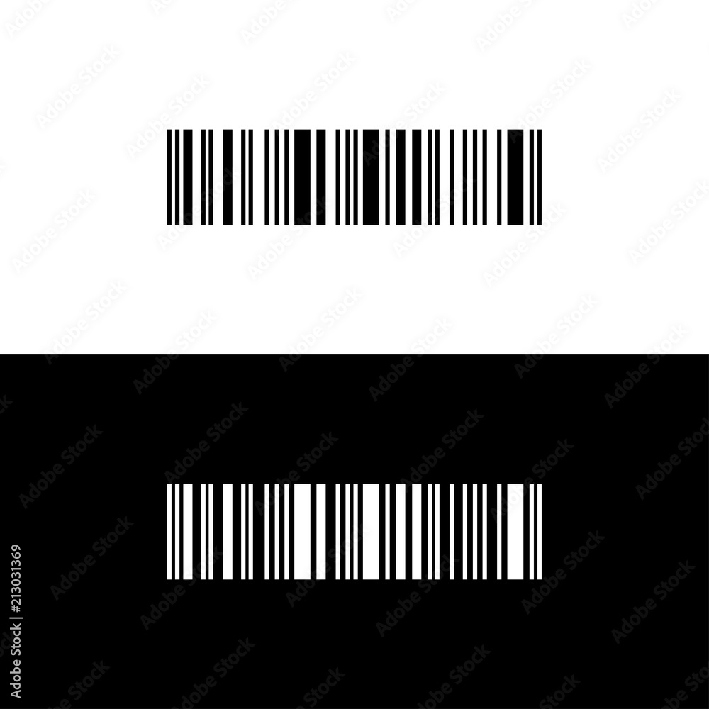 Barcode vector icon on white and black background Stock Vector | Adobe ...