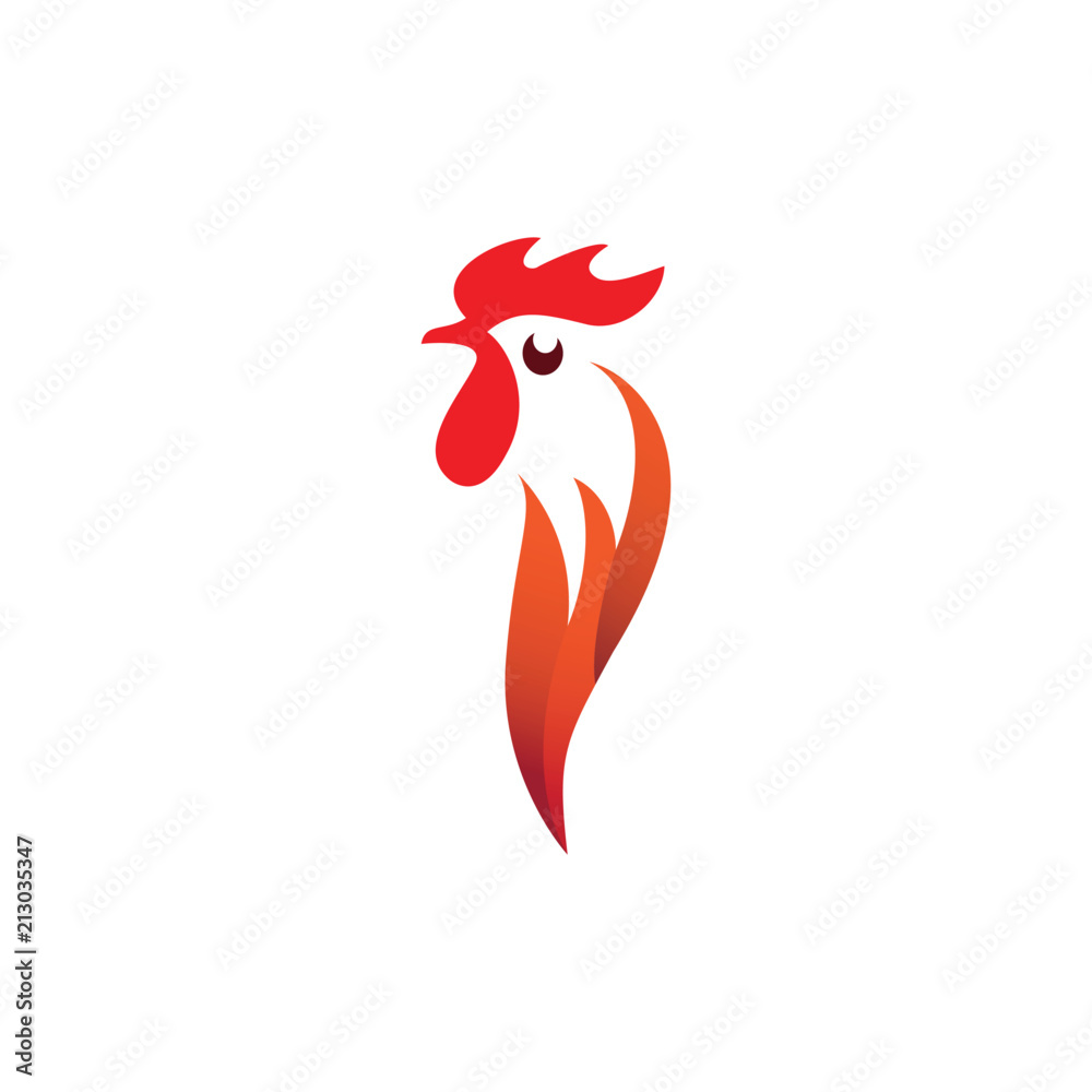Rooster Logo Vector Template Design Illustration Stock Vector | Adobe Stock