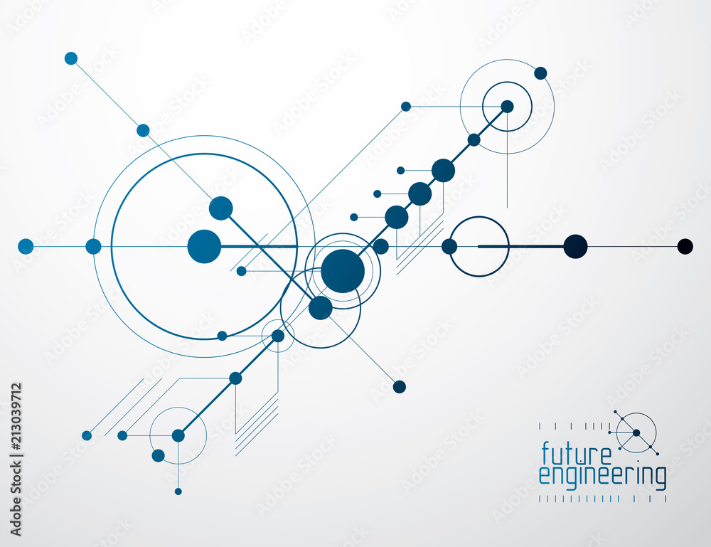 Engineering technological vector wallpaper made with circles and lines ...