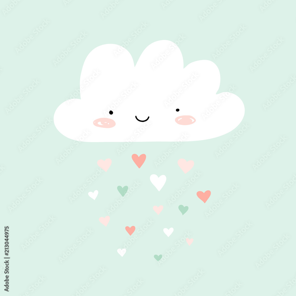 Art Cloud Raining Hearts