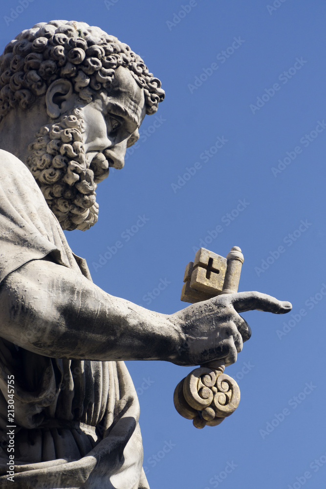 Statue of St Peter outside St Peter's basilica in Vatican City Stock ...
