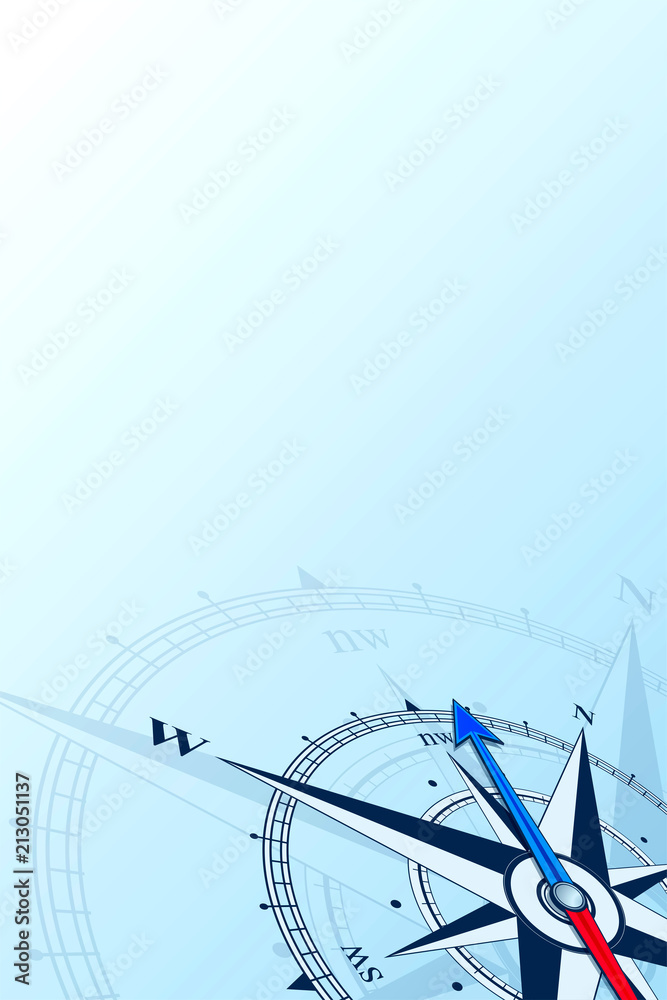Compass northwest background illustration. Arrow points to the ...