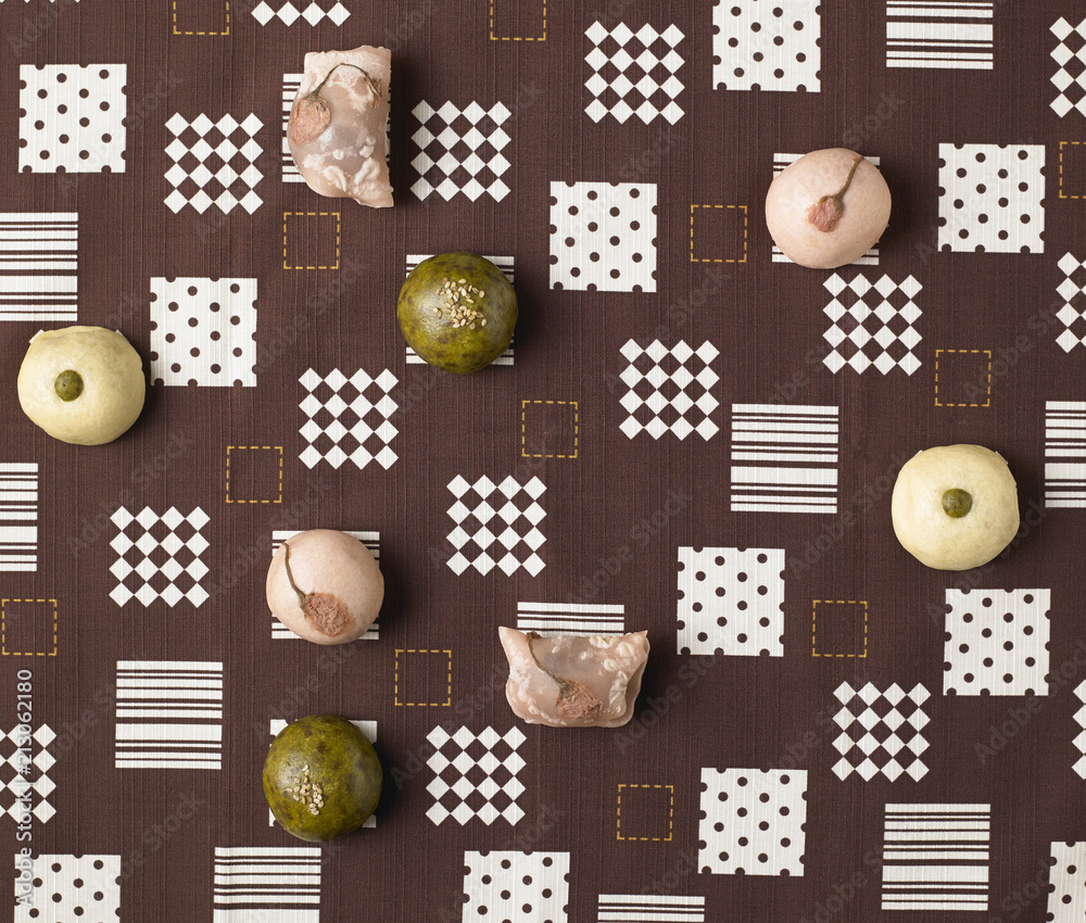 Sakura Manju, Kusa Manju, Yuzu Manju, Sakura Roll, sweet food dessert ...