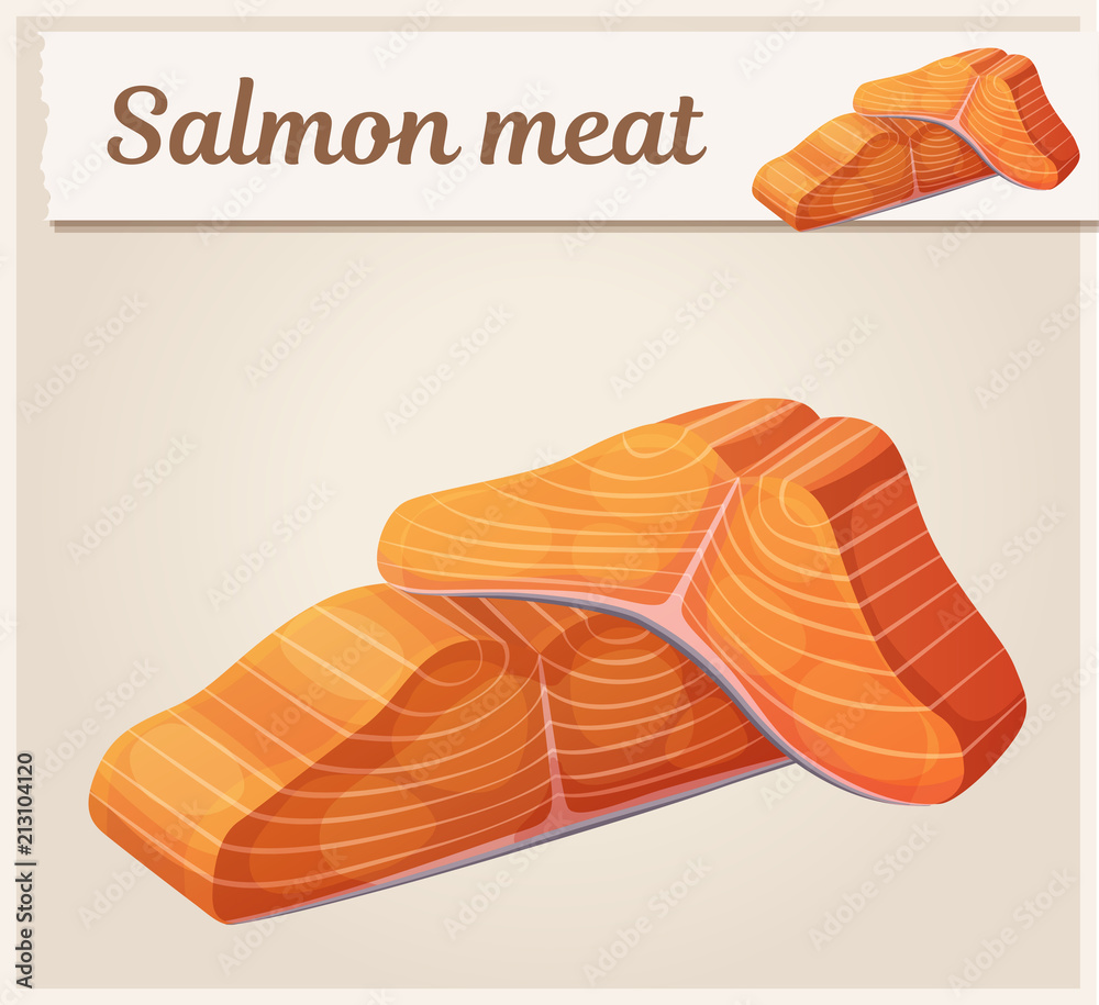 Cartoon Cooked Salmon