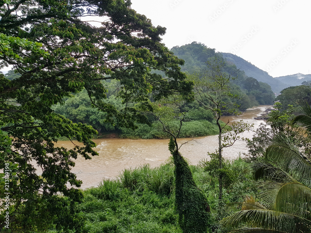 View of the river Mahaweli Ganga in Kandy. The central part of Sri ...