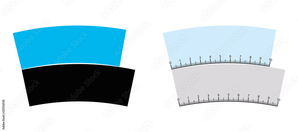 Jastrow optical illusion. The blue and the black arches are identical ...