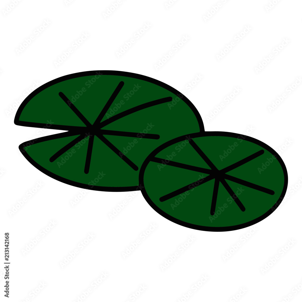 Lotus leaf cartoon illustration isolated on white background for ...