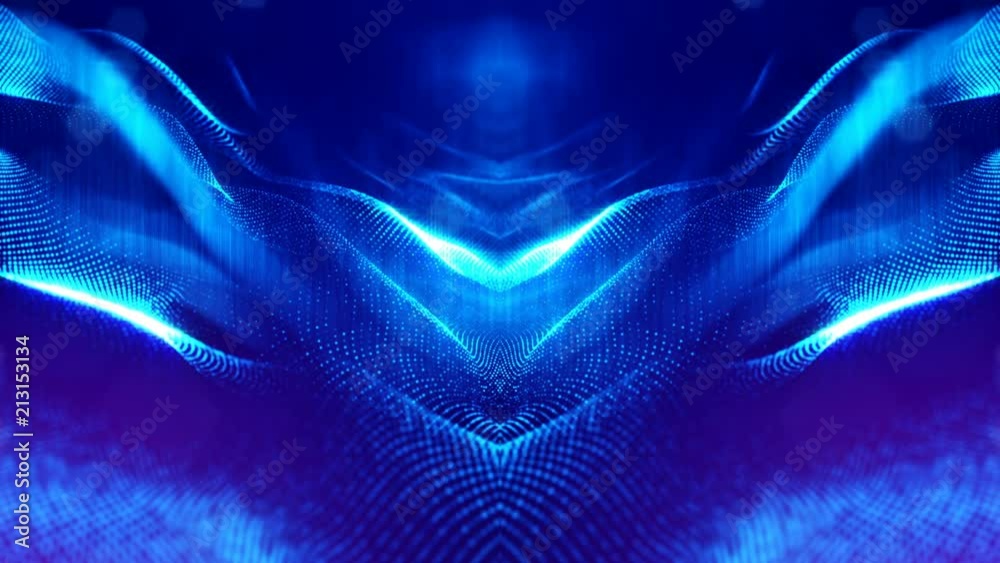 4k seamless animation with particles and depth of field, bokeh and light effects. Glowing ...