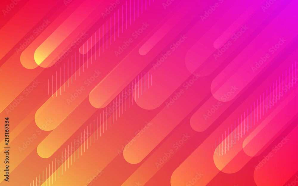 Abstract color pattern of neon red orange liquid gradient lines ...
