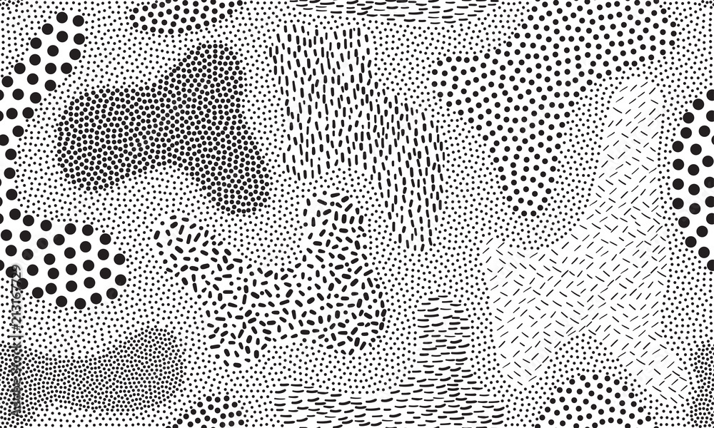 Pointillism art pattern vector background of seamless abstract dots and ...