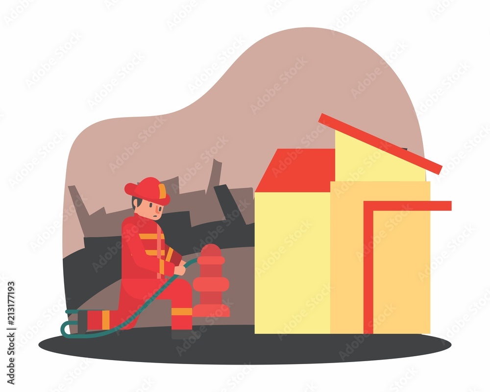 cute funny fireman firefighter fireguard fire brigade fire company ...