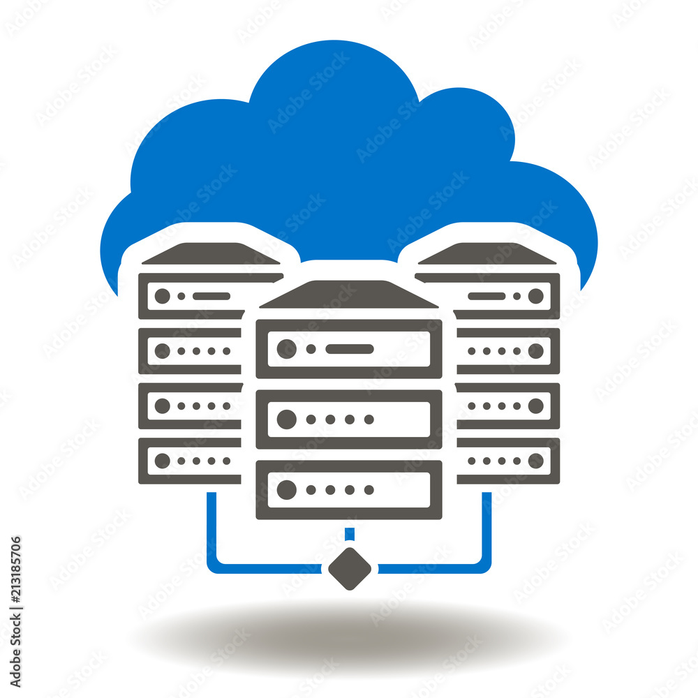Database Networking Icon Vector Server Rack Cloud Illustration Data