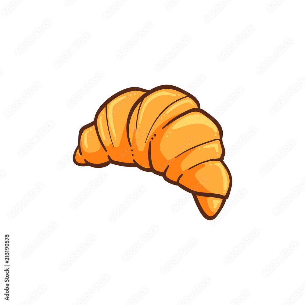 cute croissant vector illustration Stock Vector | Adobe Stock