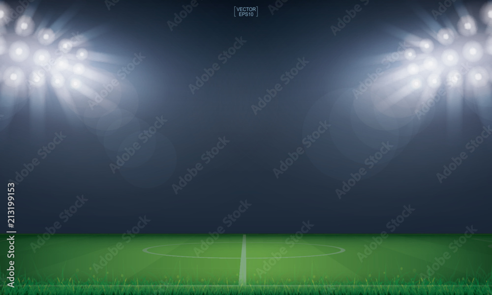 Football field or soccer field stadium background. Vector. Stock Vector ...