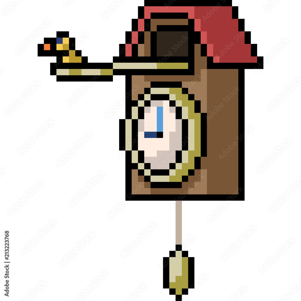 vector pixel art alarm clock Stock Vector | Adobe Stock
