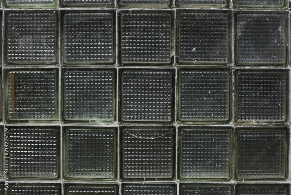 old square green glass block wall background abstract seamles texture ...