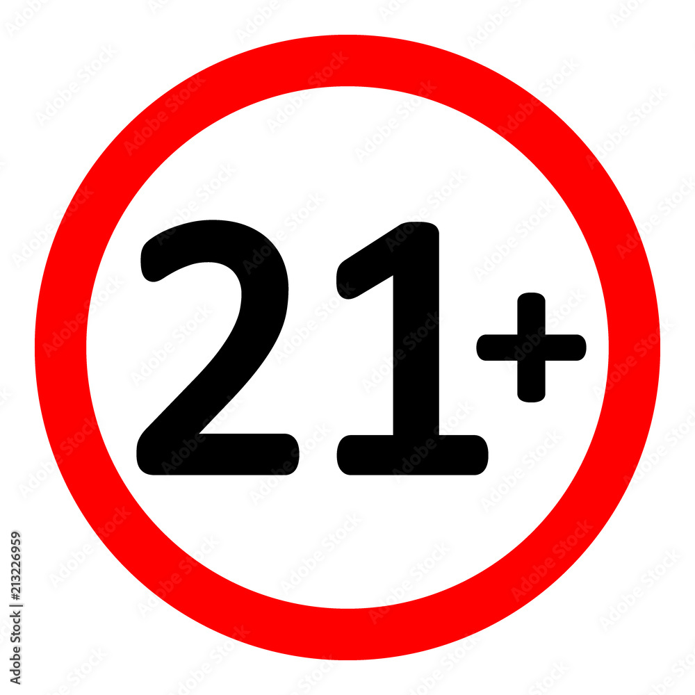 21 age restriction sign. Stock Vector | Adobe Stock