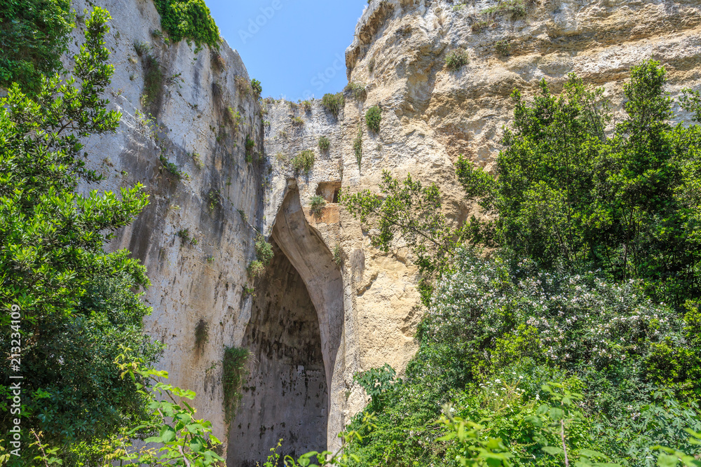 Cave Ear of Dionysius (Orecchio di Dionisio ) in Syracuse, formed out ...