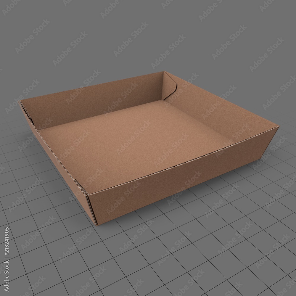 Cardboard food tray Stock 3D asset | Adobe Stock