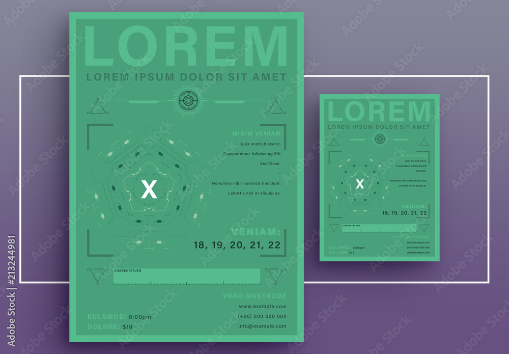 Green Event Poster Layout Stock Template | Adobe Stock