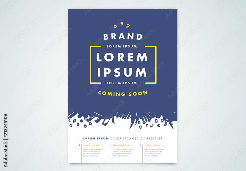 Event Poster Layout with Blue Illustration Elements Stock Template ...