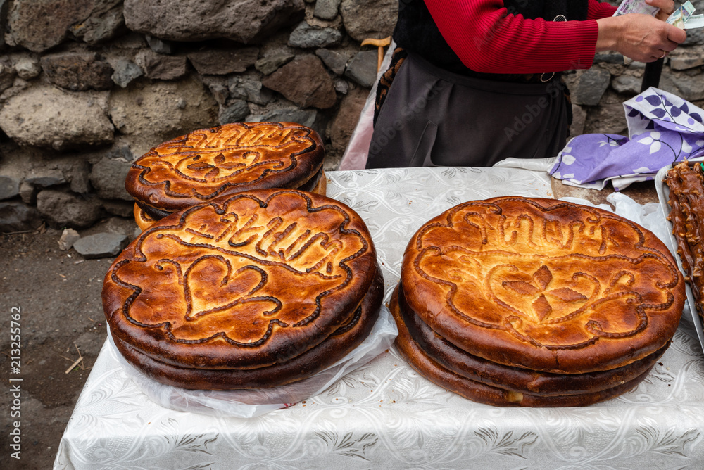 Armenian round gata cakes Stock Photo | Adobe Stock