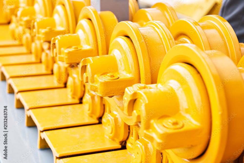 Track caterpillar with rollers Stock Photo | Adobe Stock