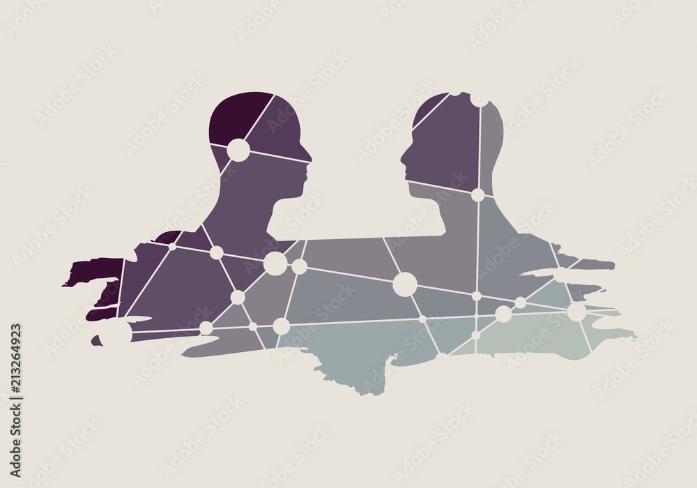 Human communication background. Brochure or web banner template ...