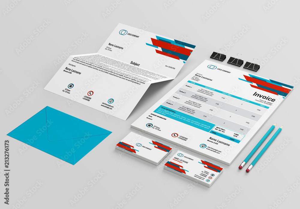 Stationery Layout Set Stock Template | Adobe Stock