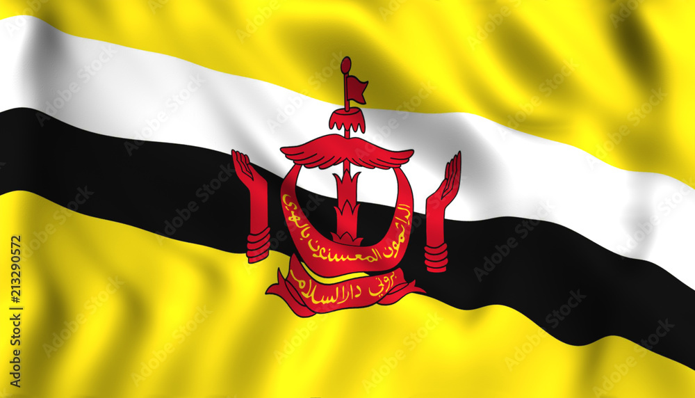 Brunei flag waving Symbol Stock Illustration | Adobe Stock