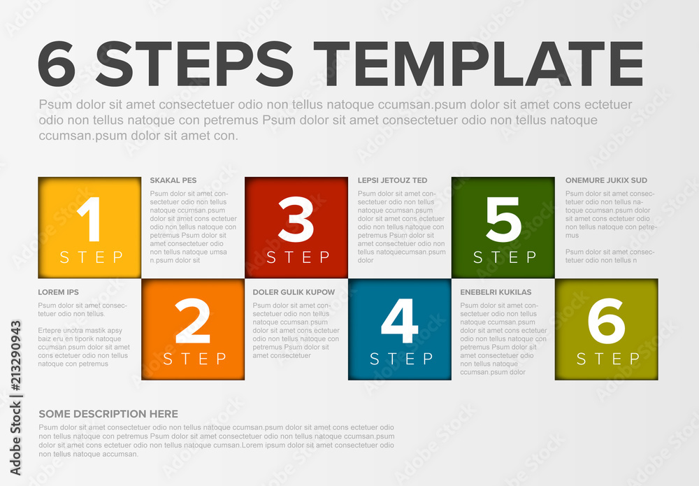 Infographic Layout with Multicolored Step Headers Stock Template ...