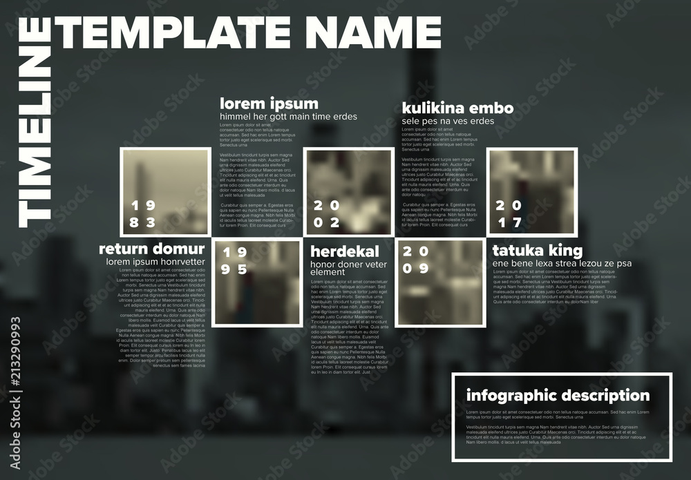 Timeline Layout with City Image Stock Template | Adobe Stock