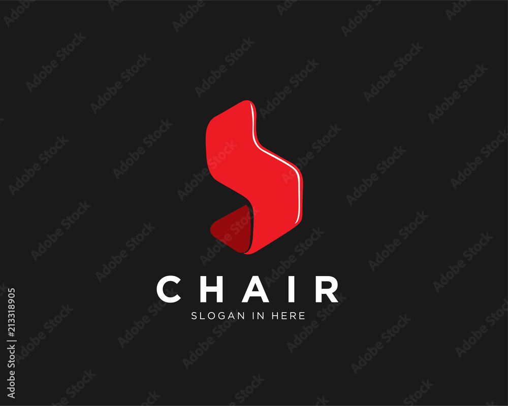B hexagon logo,B Red chair logo, abstract chair logo, simple seat logo ...
