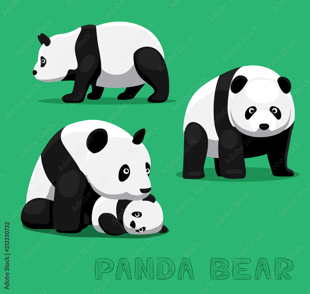 Bear Panda Bear Cartoon Vector Illustration Stock Vector | Adobe Stock